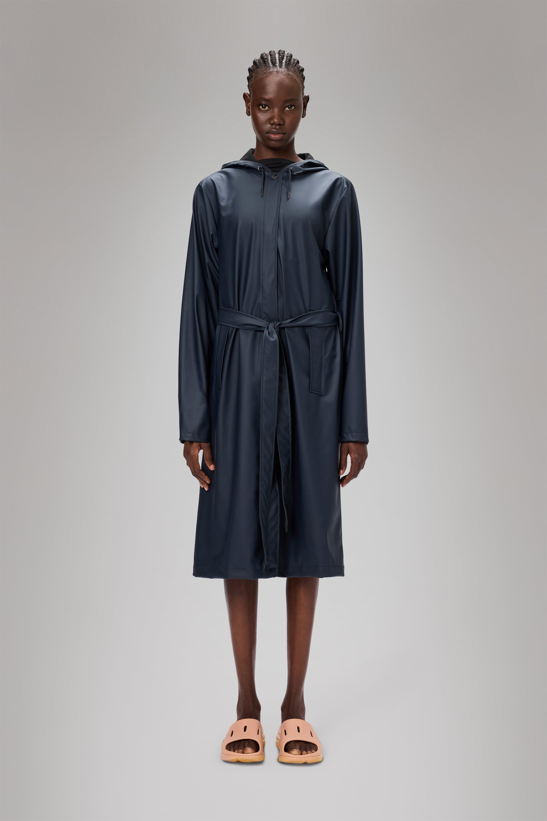 Rains® A-Line Longer W Jacket in Navy for $150 | Free Shipping