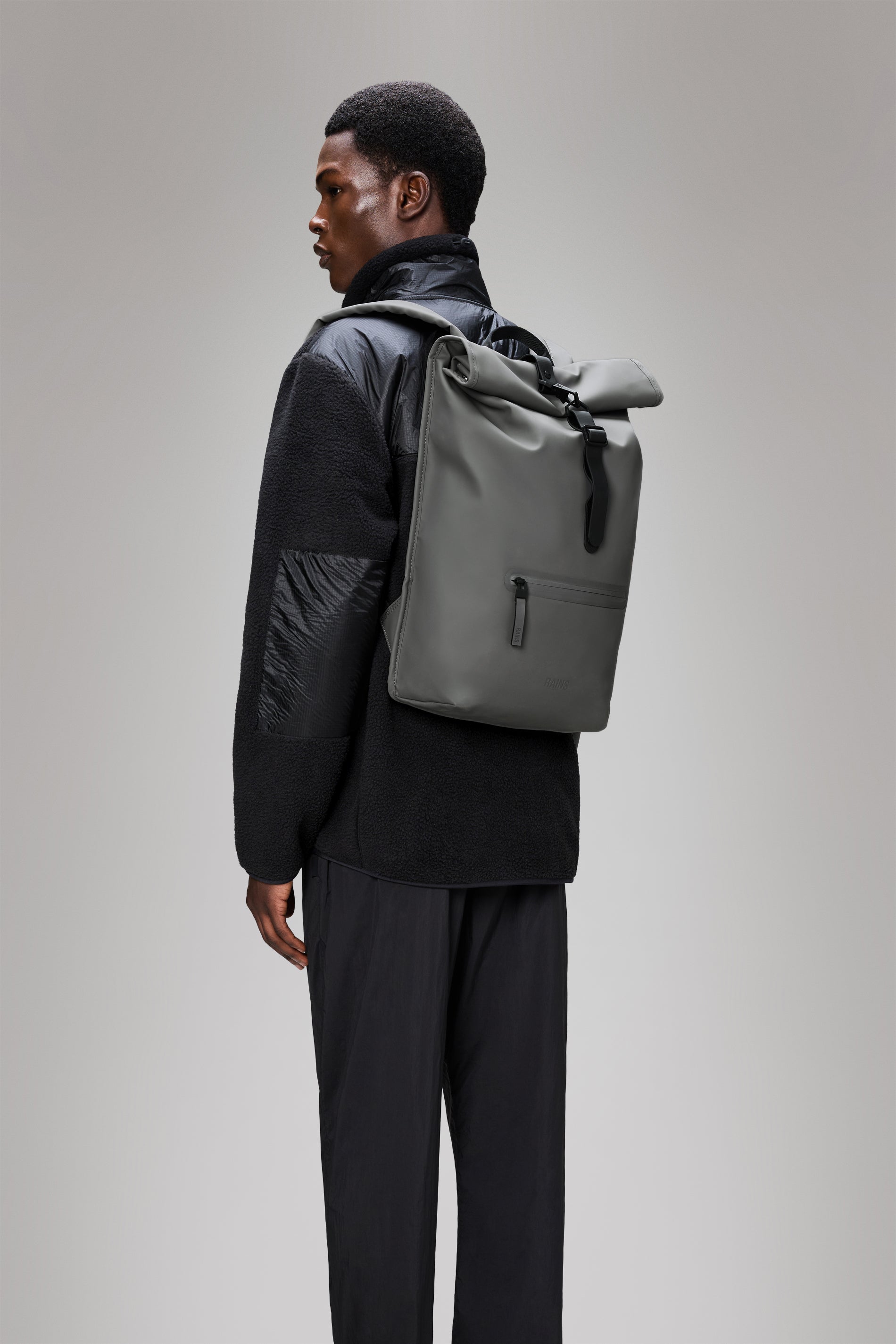 Rains® Trail Rolltop Backpack in Black for $165 | Free Shipping
