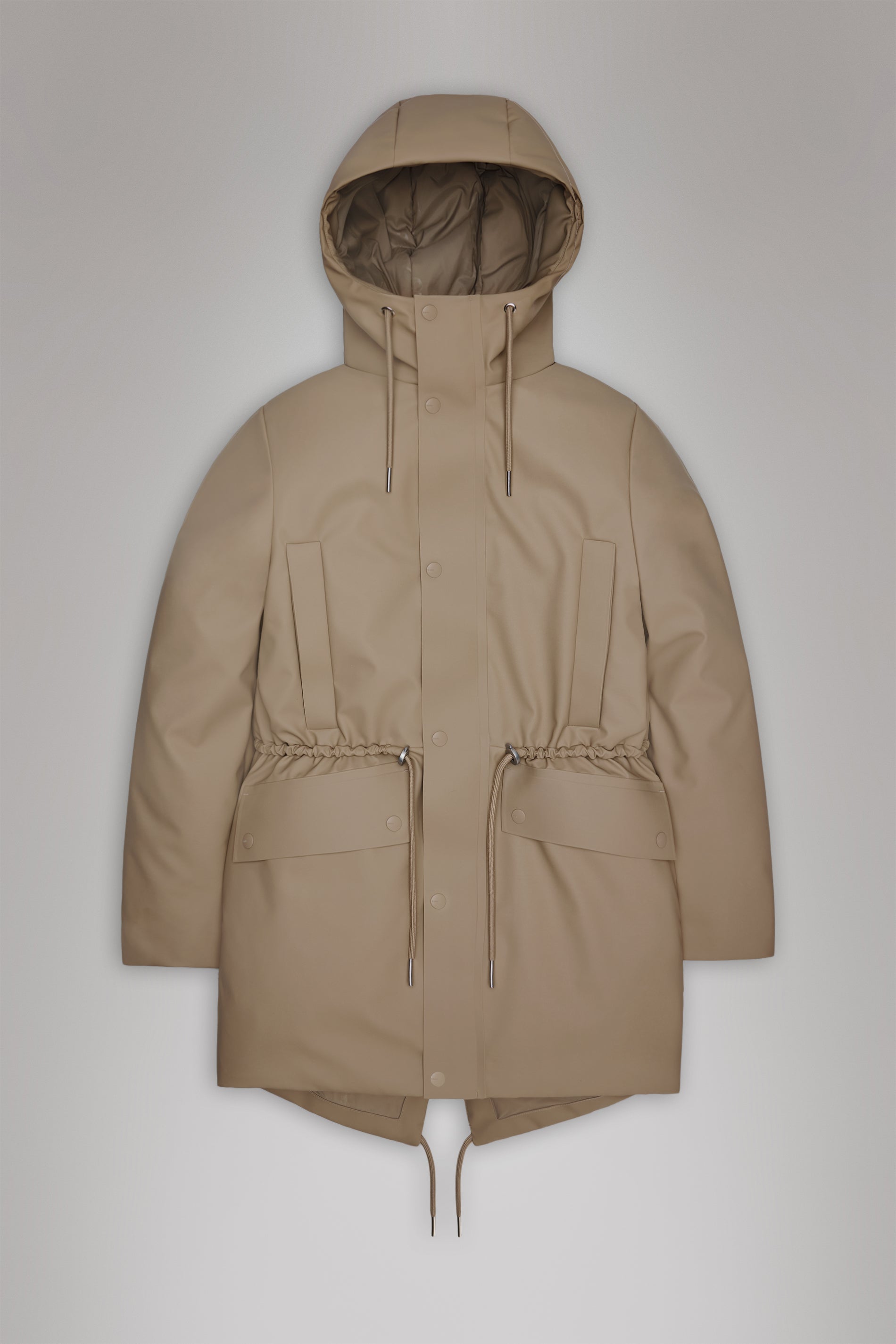 Rains® Nome String W Parka in Beige for $525 | Free Shipping