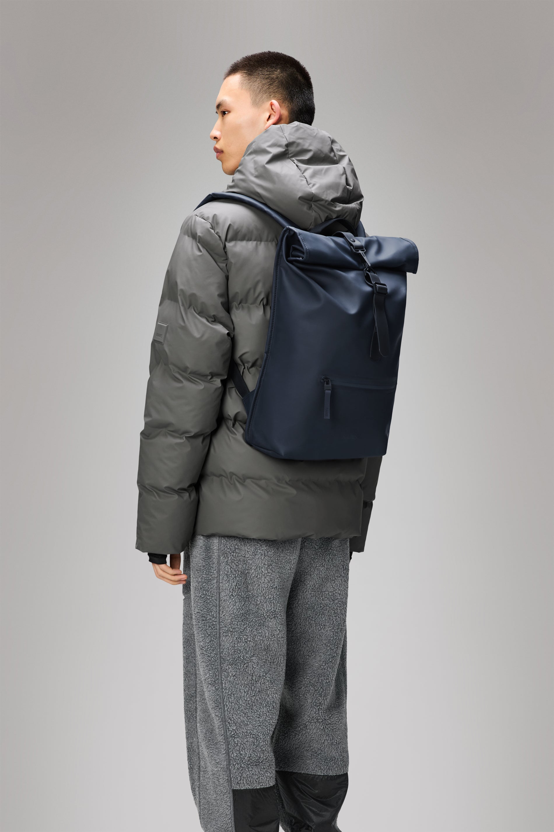 Rains® Sibu Rolltop Rucksack in Black for $170 | Free Shipping