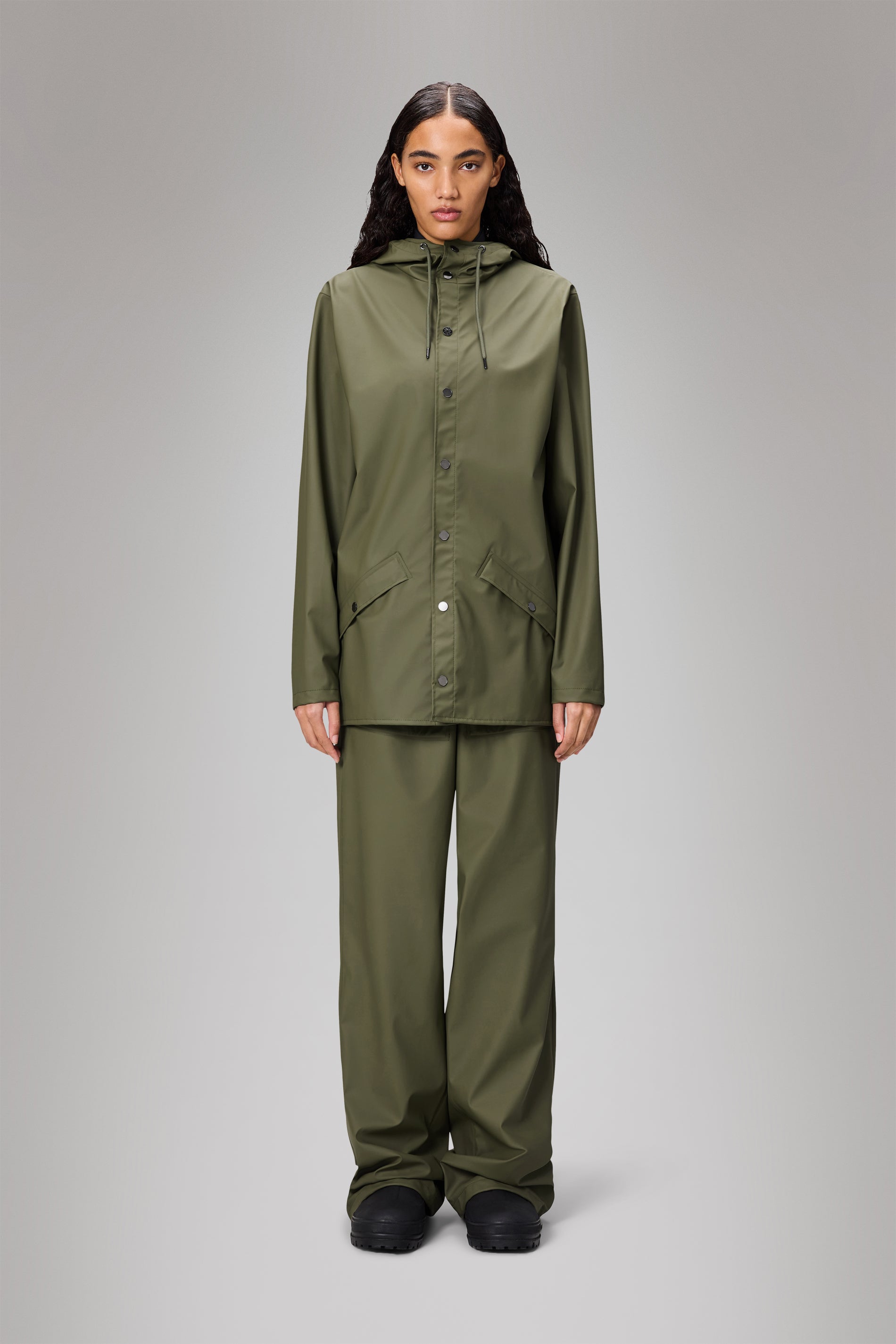 Rains® A-Line W Jacket in Black for $150 | Free Shipping