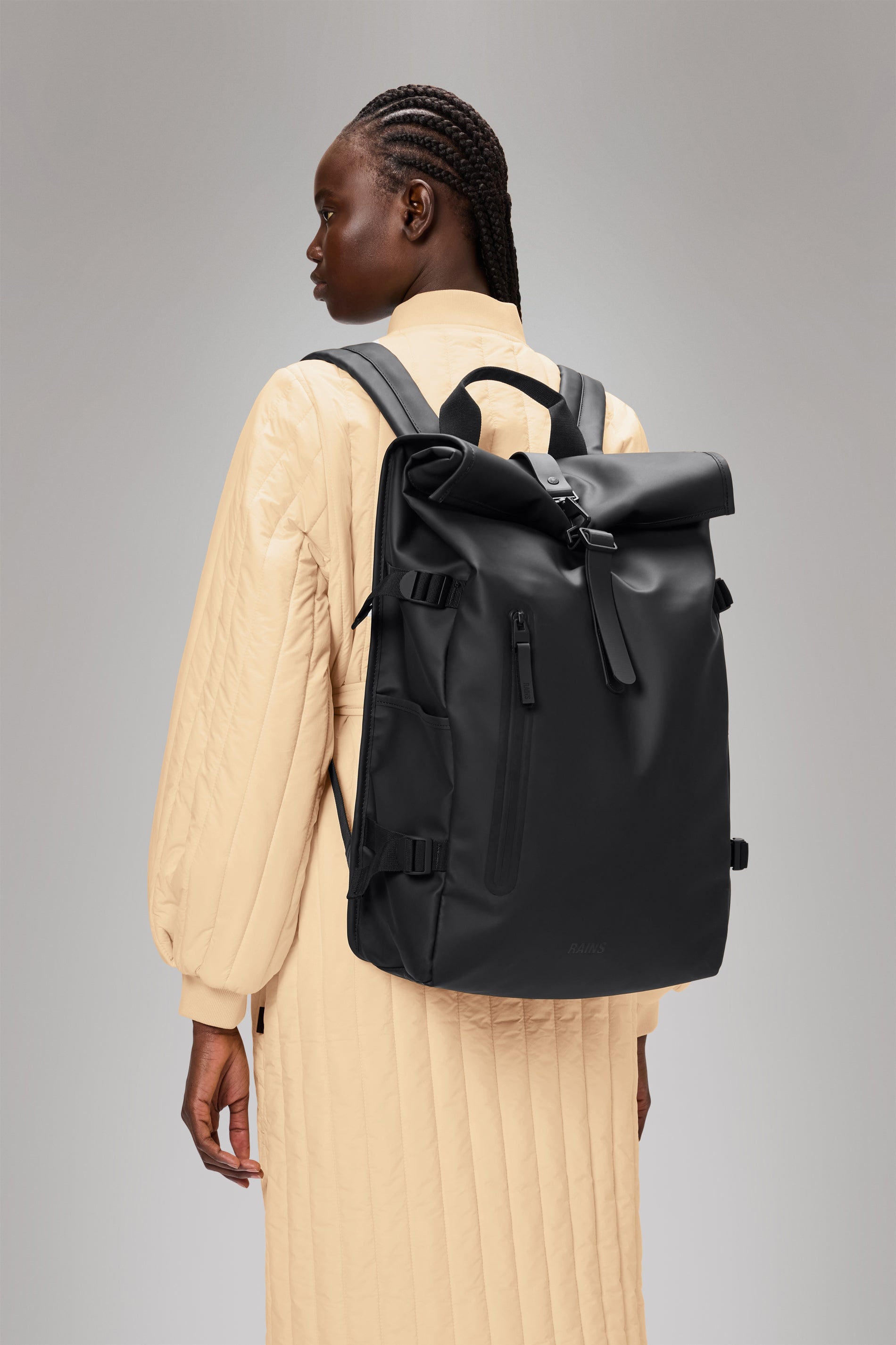Rains® Rolltop Rucksack Large in Black for $170 | Free Shipping