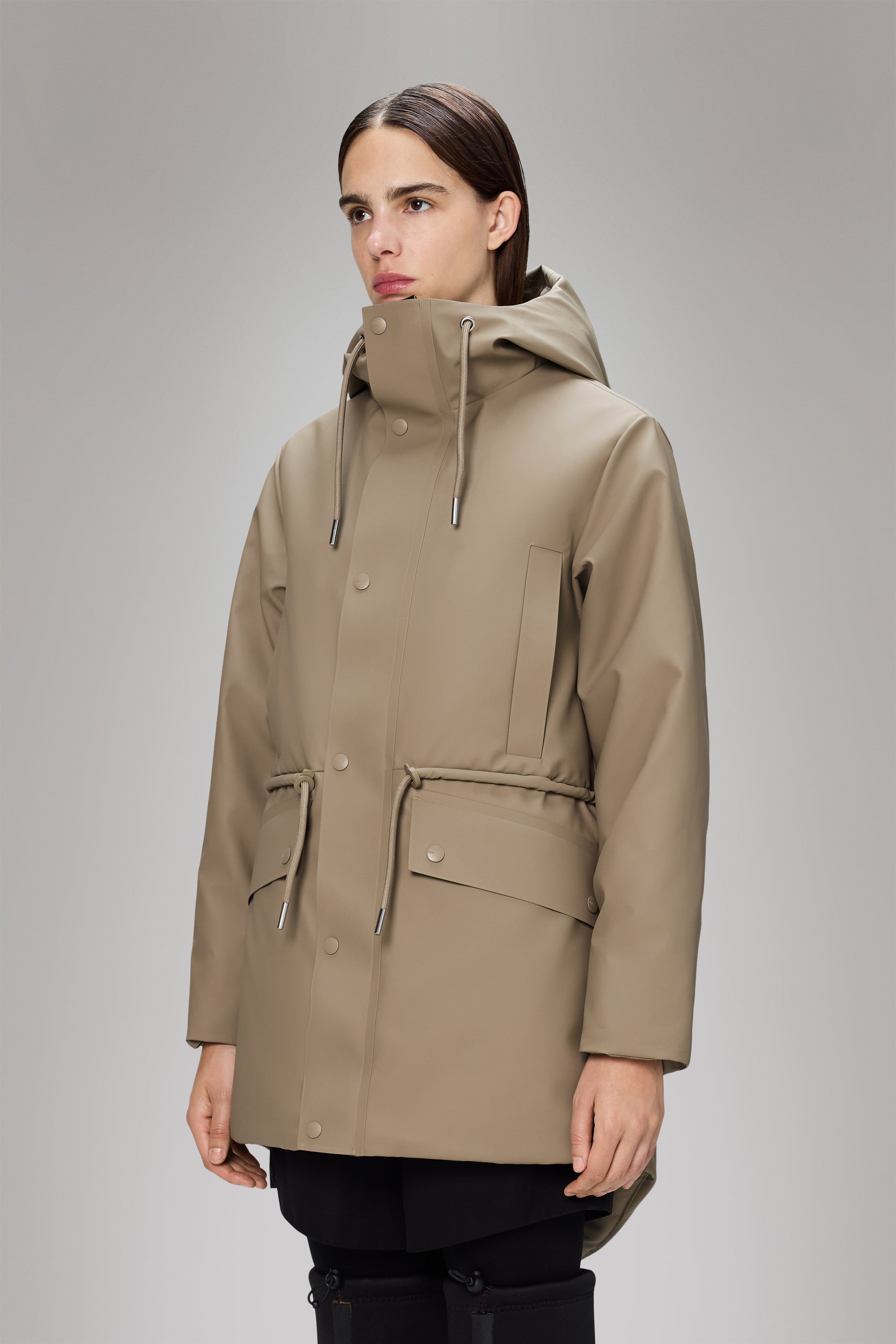Rains® Nome String W Parka in Beige for $525 | Free Shipping