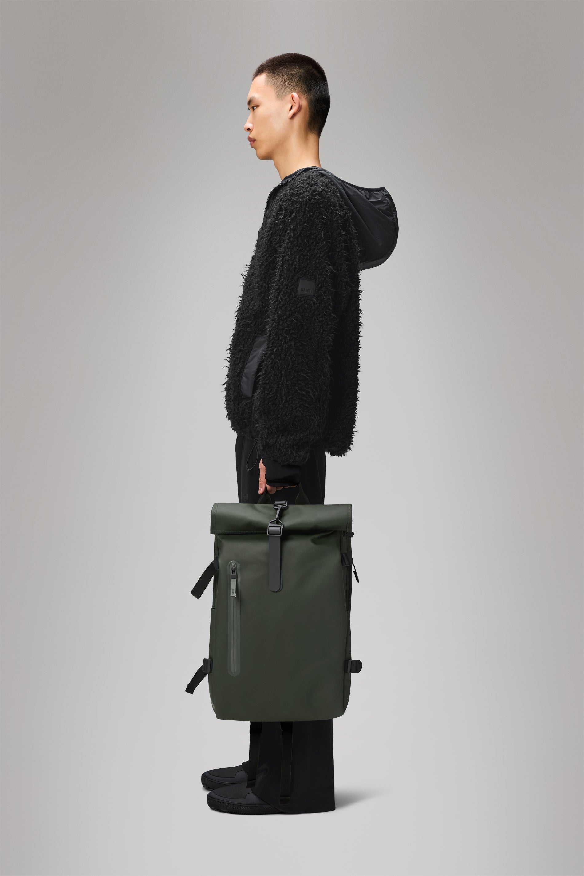 Rains® Trail Rolltop Backpack in Black for $165 | Free Shipping