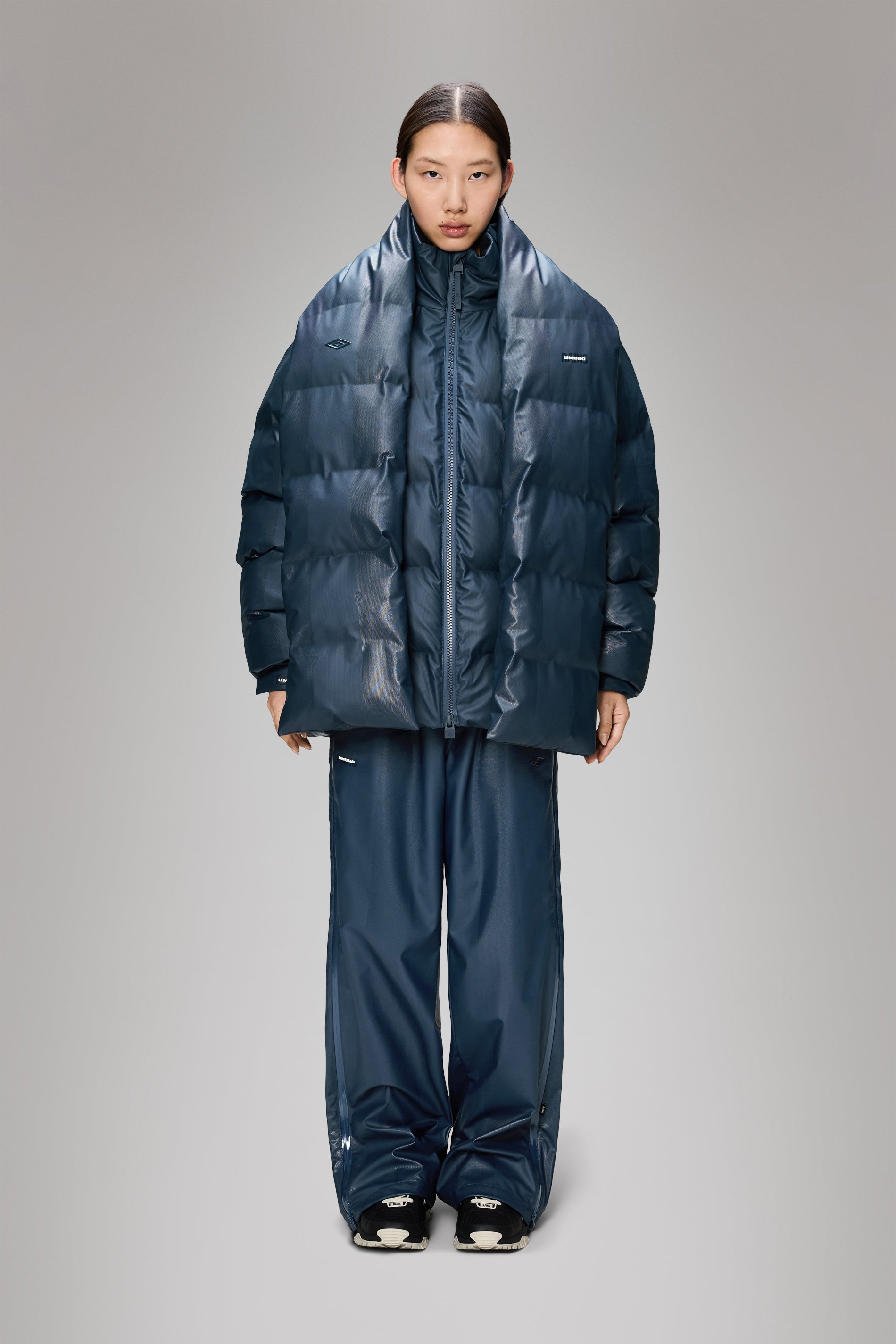 Rains® Rains x Umbro Puffer Fan Jacket in Major Blue for $495 | Free ...